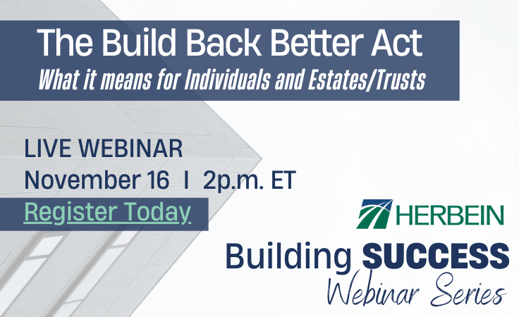 WEBINAR: The Build Back Better Act: Individuals and Estates/Trusts