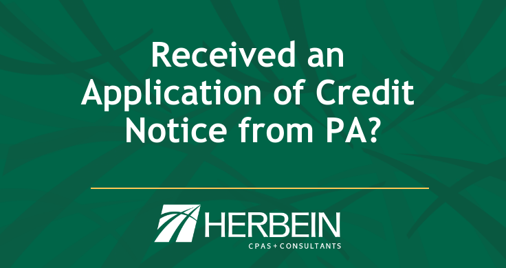 Application of Credit Notice from PA | PA NJ MD