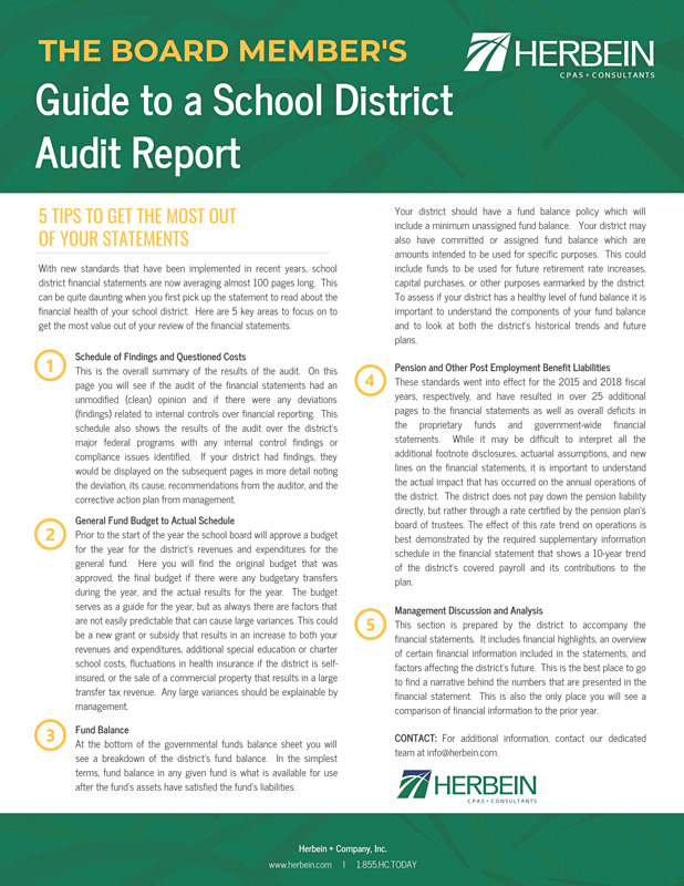 Board Member's Guide School District Audit Report | PA NJ MD